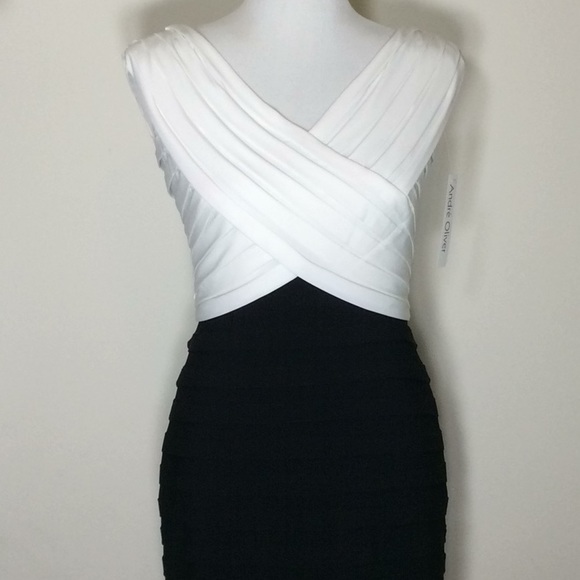 Andre Oliver Dresses Andre Oliver Blackivory Sleeveless Pleated Dress Poshmark